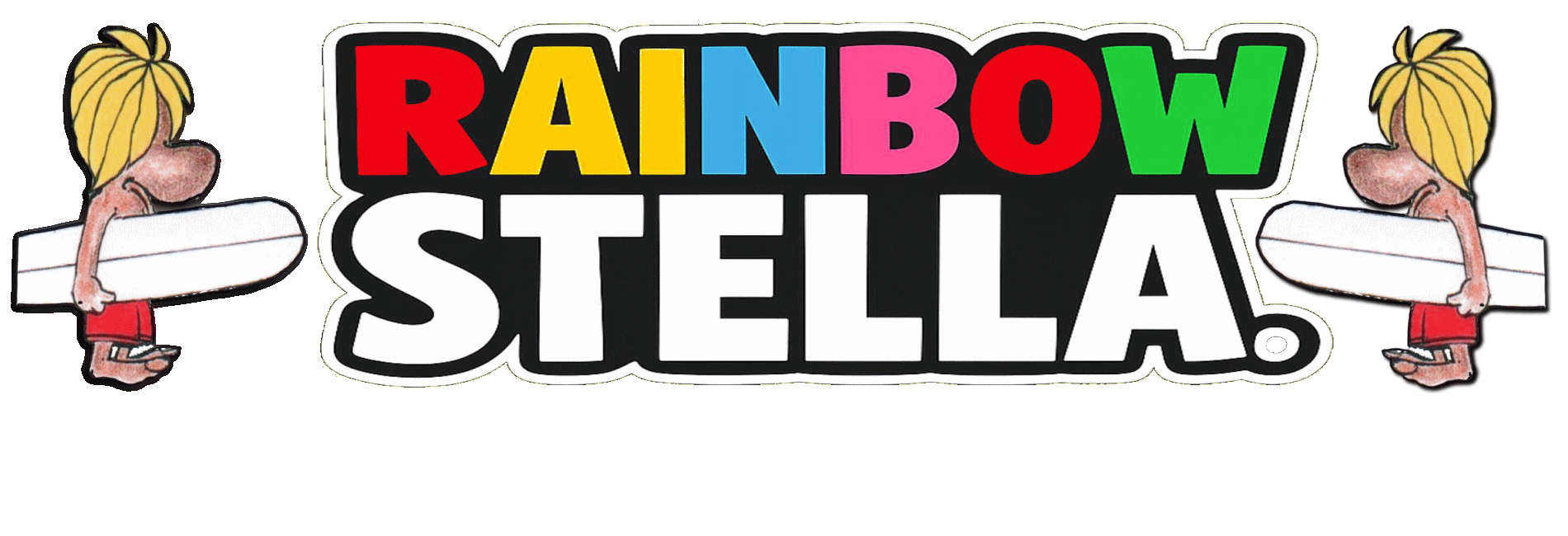 Rainbow Stella｜サーフ系イラスト・天使と虹と波のポップアート「Rainbow Stella.（レインボーステラ）」